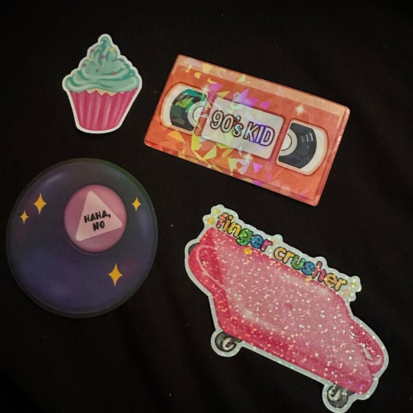 Orange VHS Holographic Vinyl Die Cut Sticker, Retro Kidcore Aesthetic ...