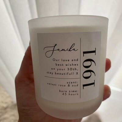 Any Age Birthday Gift Candle Gift Pink Birthday Gift for Friend ...