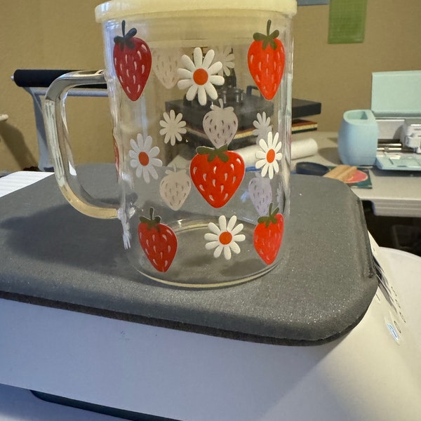 Cup Care 16 Ounce Glass Cup Transfers UVDTF Glass Tumbler Wraps ...