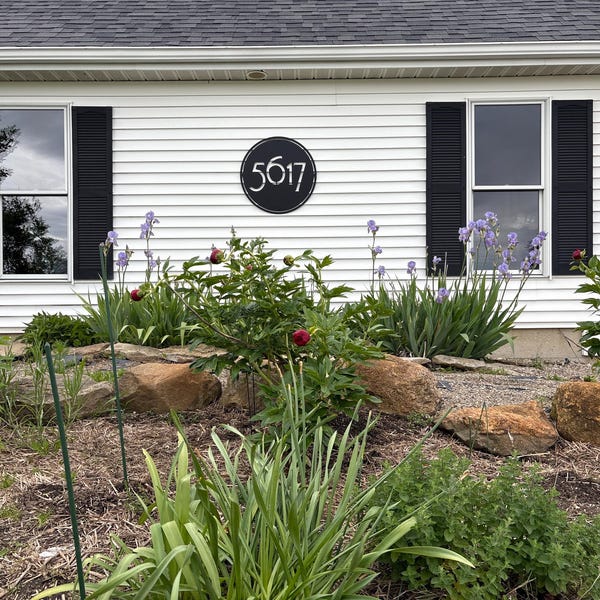 Personalized Round Address Metal Sign - Modern Address Signs - Etsy