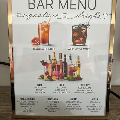 Bar Menu Template Modern Editable Drink Menu Template Minimalist ...
