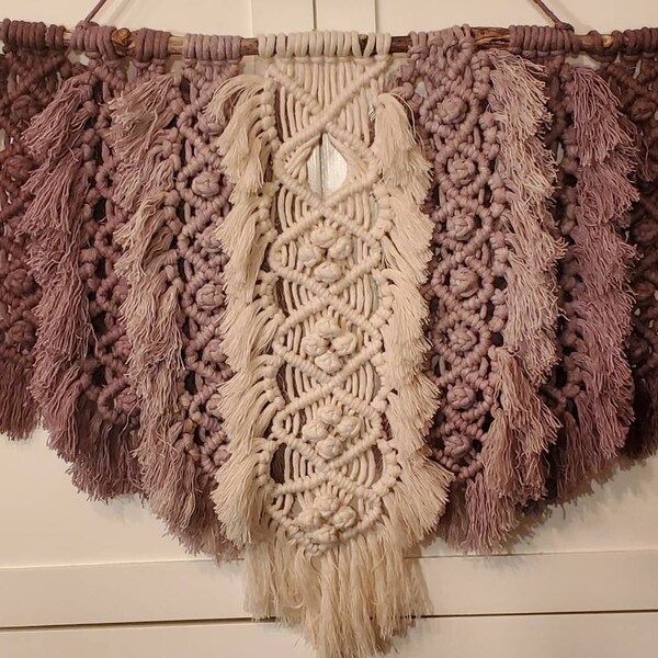 Macrame Pattern PDF Tutorial Download DIY Feather Fringe Wall Hanging ...