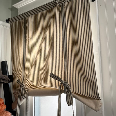 Roll up Swedish Blind Curtain, Custom Widths, Natural Canvas With ...
