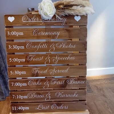 Rustic Order of the Day Sign, Rustic Order of Service Sign, Wedding ...