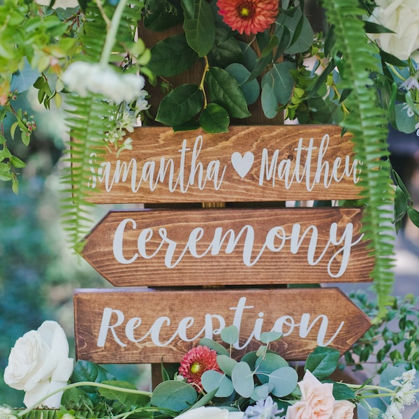 Directional Wedding Signs, Wedding Arrow Sign, Receptions Sign ...