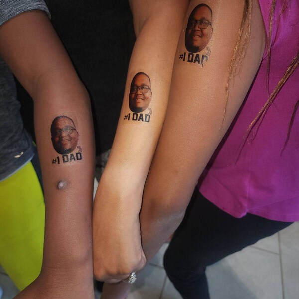 Custom Dad Tattoos Personalized With Fathers Face, Gift Idea for Dad ...