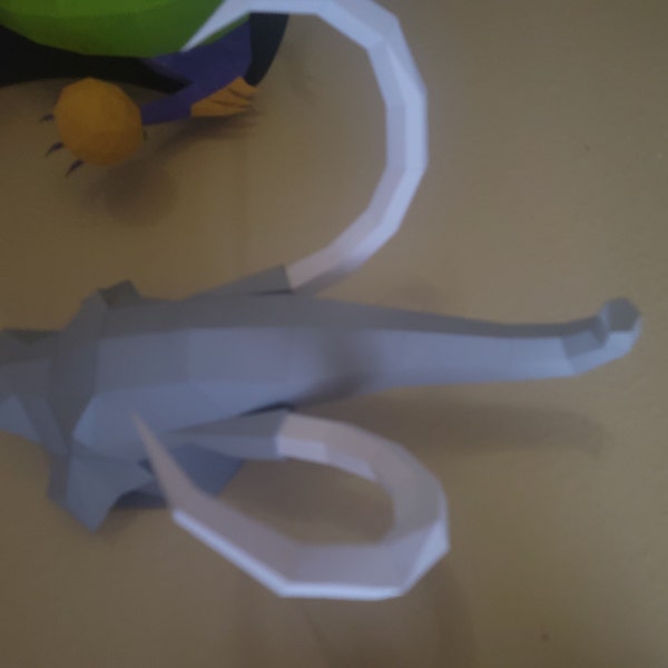 Mammoth Head: Digital Files for Papercraft. Printable PDF Template, DXF ...