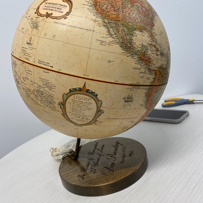 Personalized Antique Push Pin Globe, Custom World Globe With Pins - Etsy