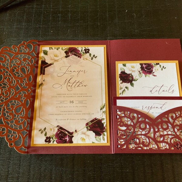 Floral Rust Wedding Invitation Template, Burnt Orange Arch Invitation ...