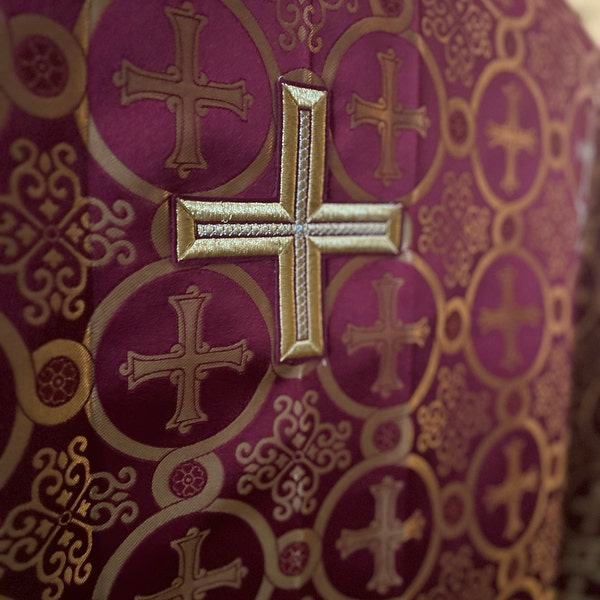 Gold Embroidered Cross Patch 6, 7.5, 11, 13, 16, 18 Cm Vestment ...