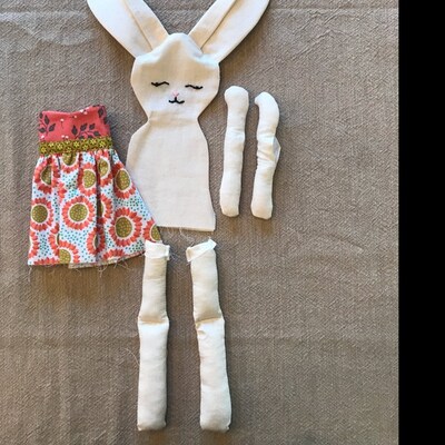 Bunny Rag Doll PDF Sewing Pattern, Cloth Easter Bunny Doll, Bunny ...