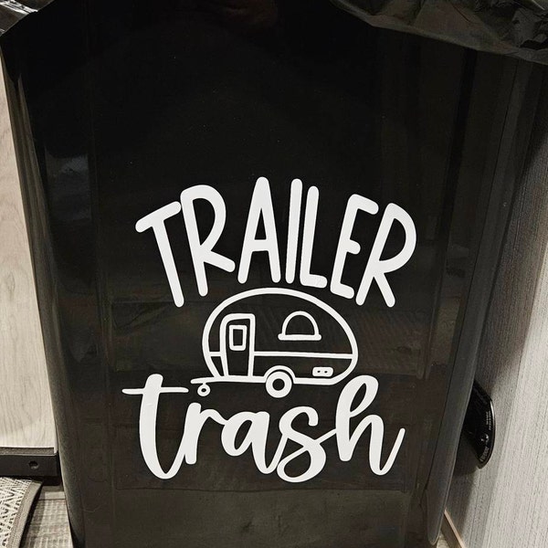 Trailer Trash Decal | RV Decals | Camper Decor | Vinyl Trash Can Decal ...
