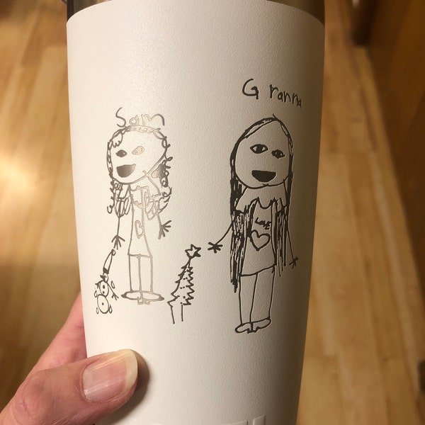 Child's Drawing Engraved YETI Rambler Tumbler | Father's Day | Mother's ...