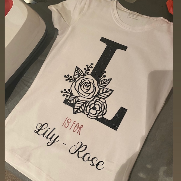 Rose Floral Alphabet SVG: Flower Monogram Letters, Numbers (cut Files ...