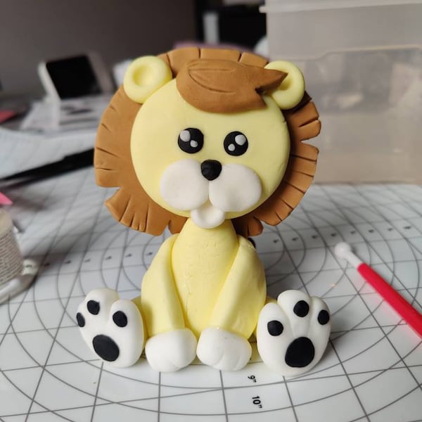 Lion Cake Topper VIDEO Tutorial With Templates - Etsy