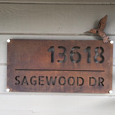 Corten Steel Custom Signs, House Address Street Rusty House Number Wall ...