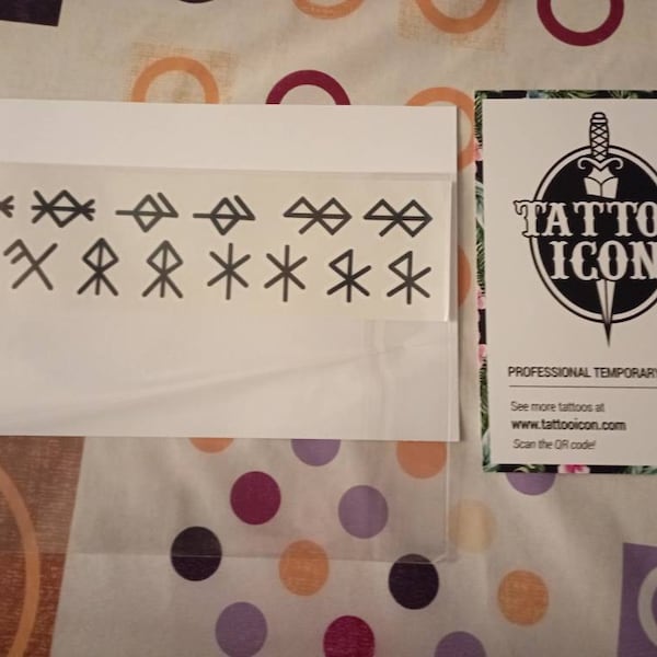 Viking Warrior Runes (set of 14) - Viking Tattoo / Runes Temporary ...