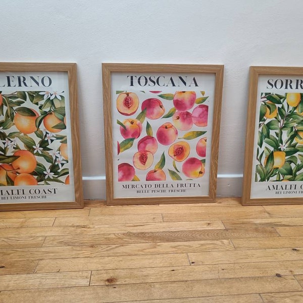 Set of 2 Prints, Italian Fruit Print, Sorrento Lemon Print, Salerno ...