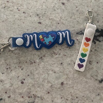 Autism Mom Keychain, Autism Mom Key Chain, Autism Mom Keyring, Mom ...
