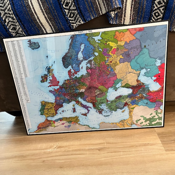 Europe 1444 Old Map - Etsy