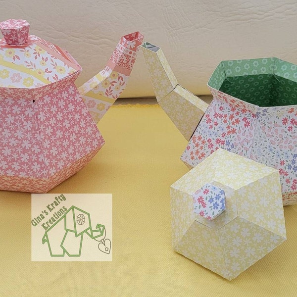 3D Teapot SVG File, 3D Paper Tea Pot SVG Cut File | Tea SVG | 3D Treat ...