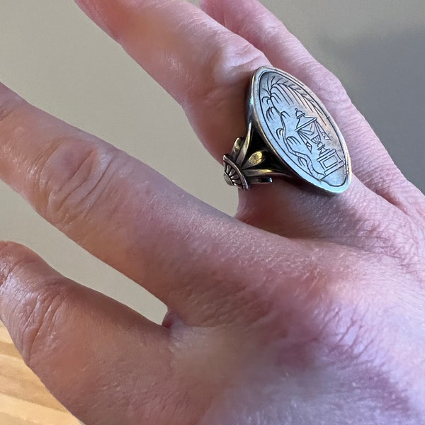 Willow + Urn Signet Ring in Sterling Silver - Etsy