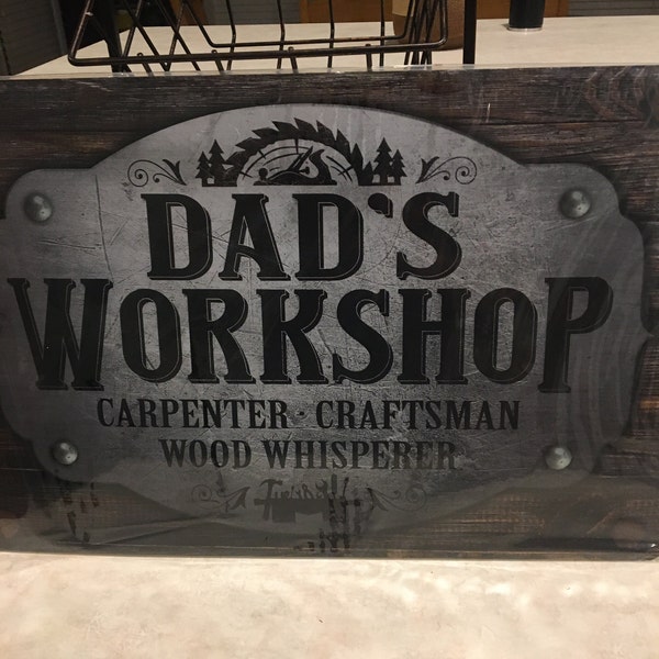 Custom Workshop Sign, Personalized Rustic Design All Metal Sign - Etsy