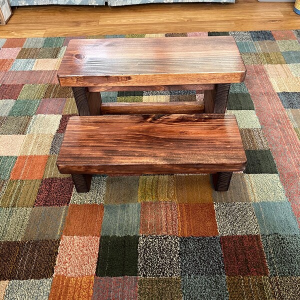 Large Step Stool - Adult Size Stool - Wooden Step Stool - Farmhouse ...