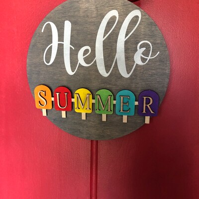 Interchangeable Seasonal Sign, Wood Interchangeable, Hello Season Sign ...