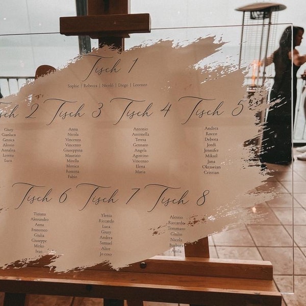 Personalised Wedding Table Plan Sign Acrylic Poster Print Entrance ...