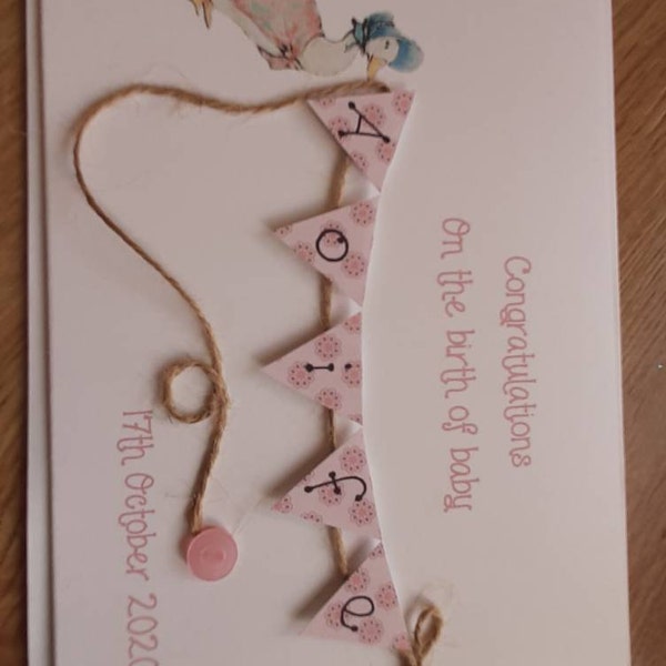 New Baby Card / Birth of Baby - Peter Rabbit or Jemima Puddleduck ...