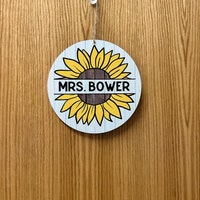Science Teacher Door Sign Globe Sign Personalized Metal Door Hanger ...