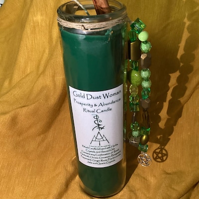 Money Drawing Candle... Crystal Infused Candle. Money Spell Candle ...