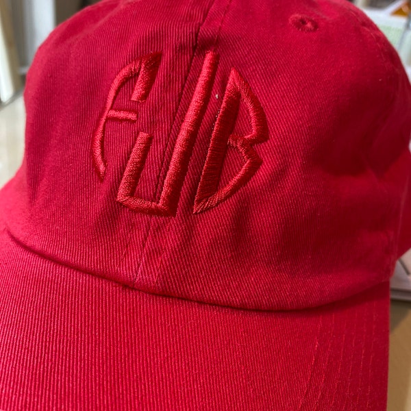 Ladies' Monogram Baseball Cap - Circle Shaped Letters - Custom Color ...