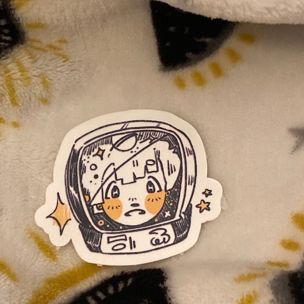 Space Girl Waterproof Sticker! - Etsy
