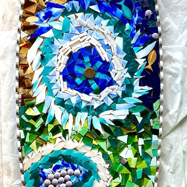 Music Note Mosaic Glass Art Wall Hanging Rock and Roll Kids Room Gift ...