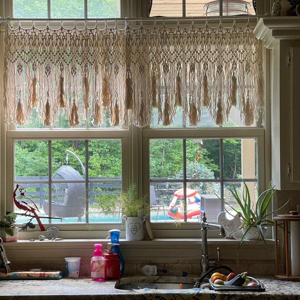 Decor Macrame Curtain,decor Macrame Valance, Window Macrame Curtain ...