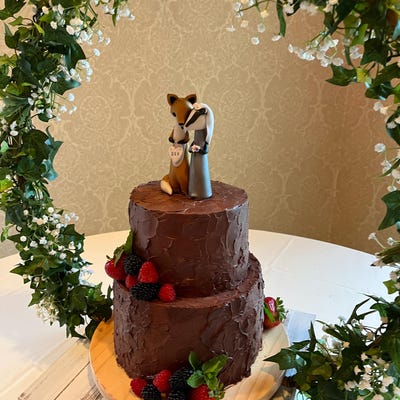 Weasel Wedding Cake Topper Polymer Clay Animal Cake Topper and Keepsake ...