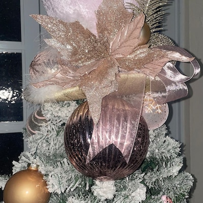 Extra Large Silver Tree Topper Bow Christmas Tree Topper Holiday Bow ...