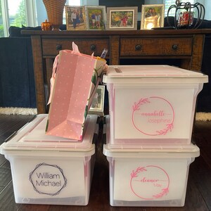 KIDS Vinyl Name Decal, Milestone Tote Decal, File Box Decal, School ...