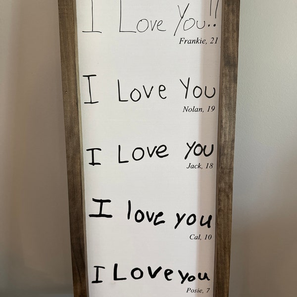 Framed I Love You Sign Kids I Love You Mothers Day Handwritten I Love ...