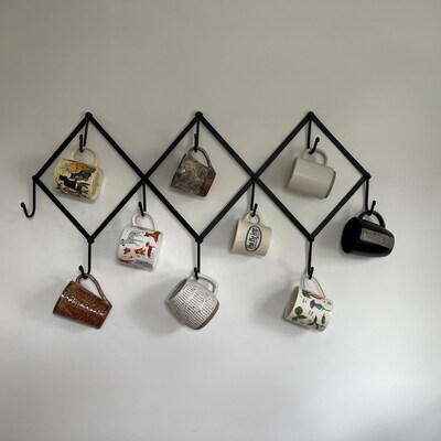 Vintage Style Folding Hand Forged IRON Metal Expending Accordion Rack W ...