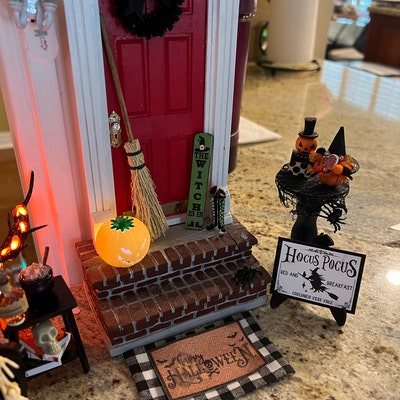 Mini 1:12 Halloween Ghost Pumpkin Tree 5 1/2dollhouse Halloween Tree ...