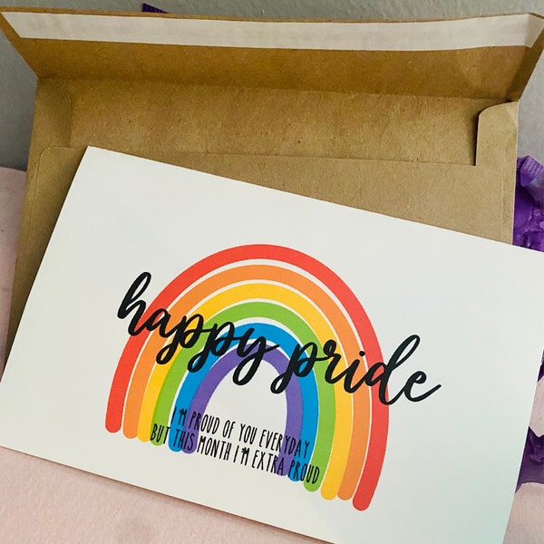 Pride Month Card Happy Pride Card Be Yourself Hand-lettered Pride Card ...