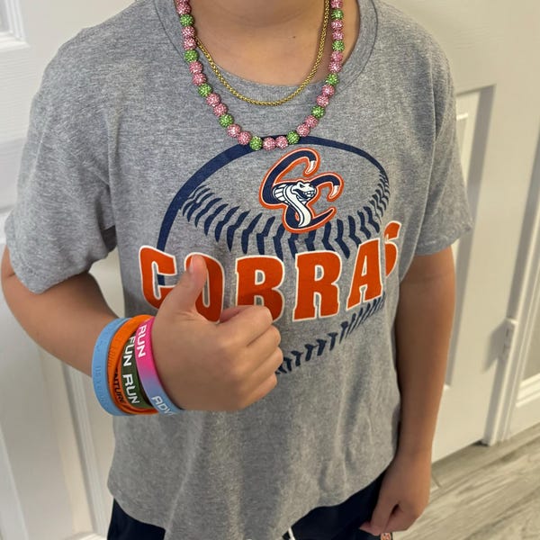 Baseball Necklace Handcrafted Necklace Custom Rhinestone Bead Necklace ...