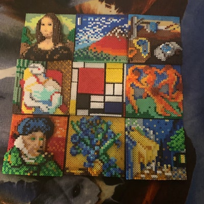 3D Perler Bead Pattern Famous Paintings Series Total 9 Patterns Digital ...