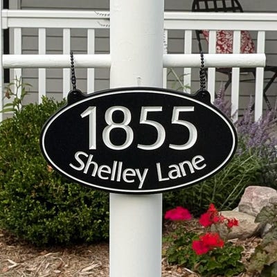 Coastal Address Sign Engraved Designer House Numbers. Choice of 3 Sizes ...