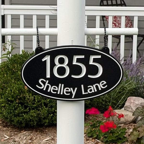 Vertical Craftsman Address Sign Engraved House Number. Choice of 3 ...
