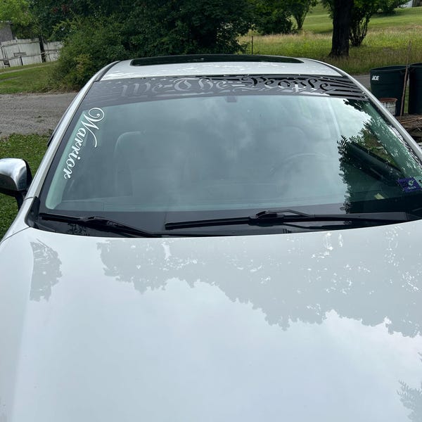 CUSTOM TEXT Vertical STACKED Windshield Vinyl Side Decal Sticker Truck ...