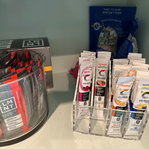 Large Powdered Drink Packet Organizer WIDE 4 Slot Design (more Packets ...